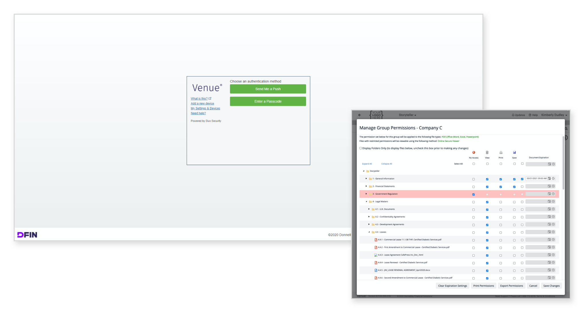 Venue by DFin Virtual Data Room Overview | datarooms.org